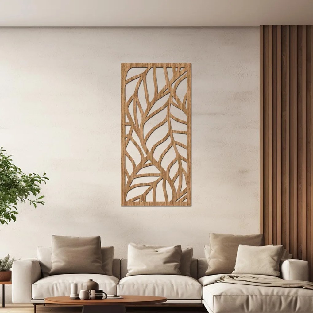 dřevo života Dekorační panel LEAF Zvolte rozměr (cm): 40x80, Zvolte barvu dekoru: Černá