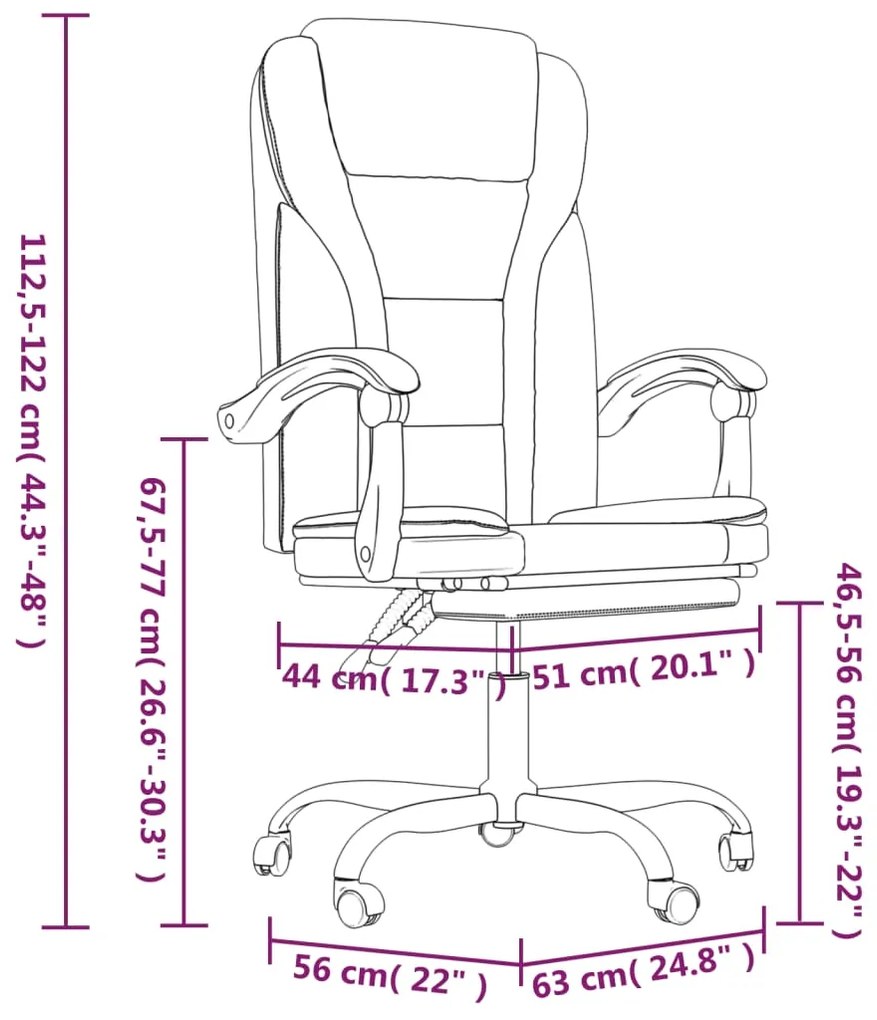 Polohovací kancelářská židle hnědá textil - Default Title