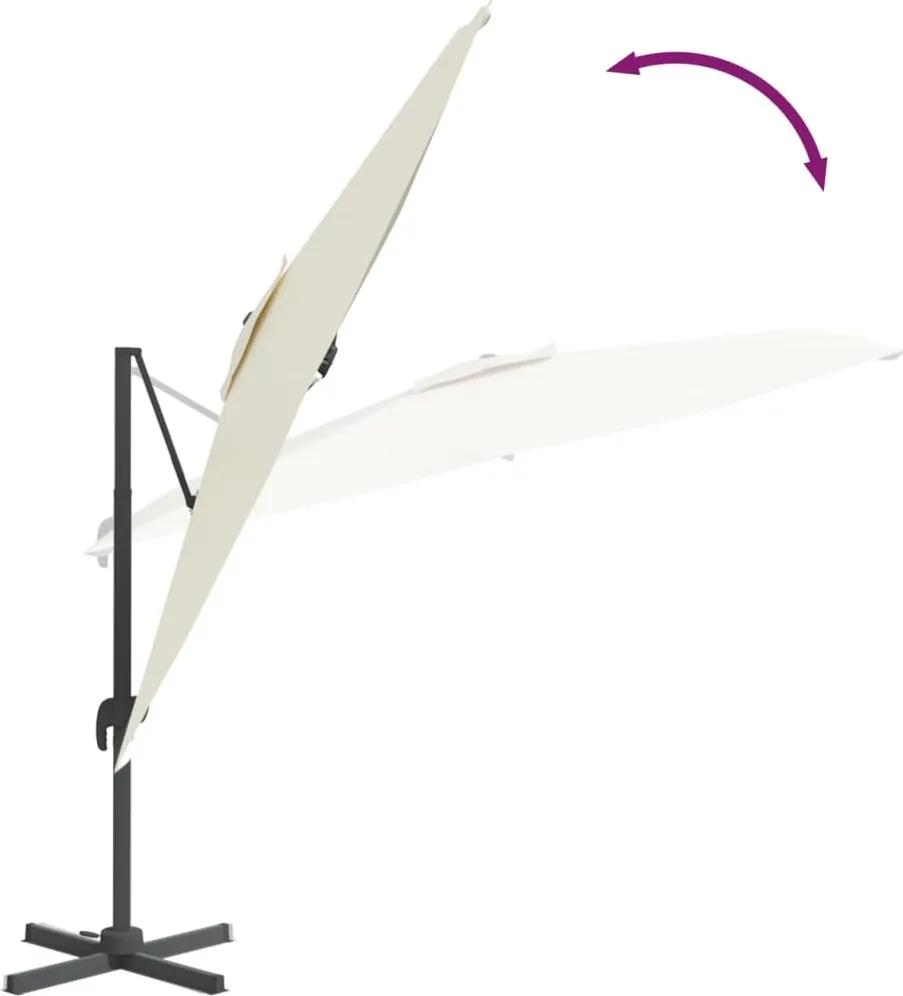vidaXL Konzolový slunečník s hliníkovou tyčí pískově bílý 400 x 300 cm [319912]