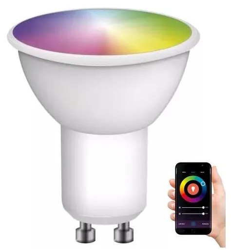 EMOS | LED RGB Stmívatelná žárovka GoSmart MR16 GU10/4,8W/230V 2700-6500K Wi-Fi Tuya | ZQW832R