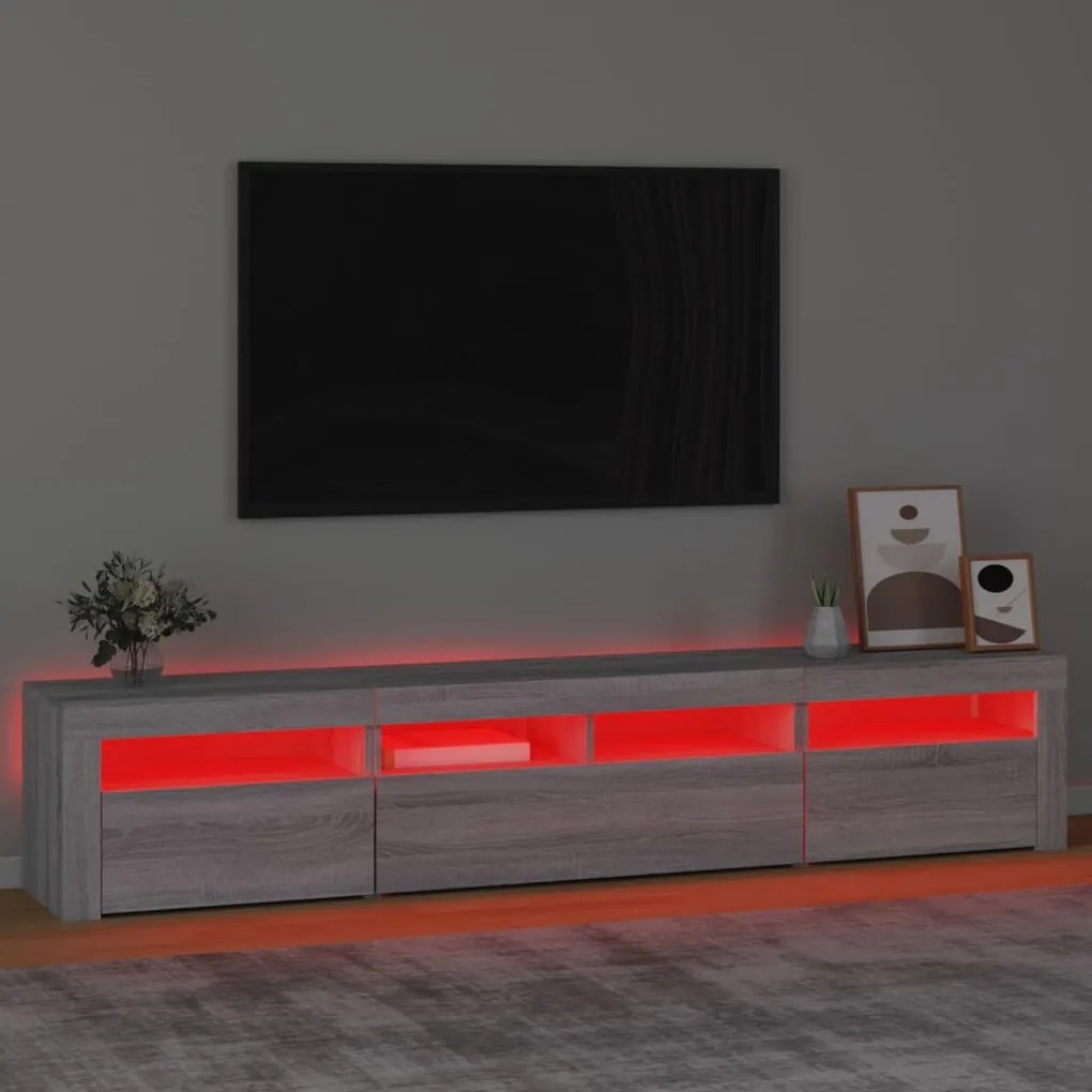 TV skříňka s LED osvětlením šedá sonoma 210 x 35 x 40 cm 3152736