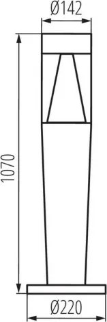 Sloupkové svítidlo Kanlux INVO TR 107-O-GR GU10 IP54 grafit 29177
