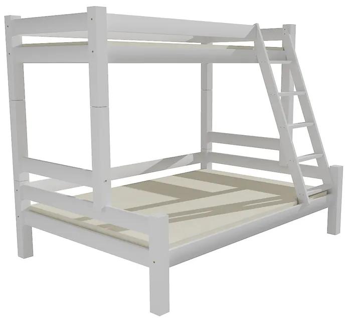 Vomaks Patrová postel s rozšířeným spodním lůžkem 8X8 6A 100/120 x 200 cm bezbarvý lak