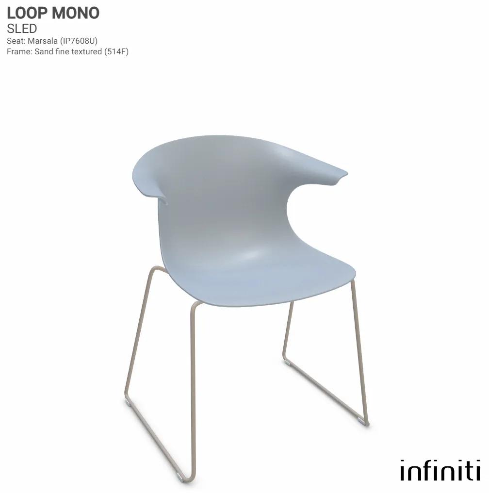 Židle Loop Mono Sled Barva kovové konstrukce: Sand 514F, Barva sedáku a opěradla z recyklovaného plastu: Almond grey IP421C
