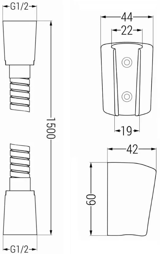 Mexen příslušenství - 1-bodový ruční sprchový set R-40, chrom, 785406052-00