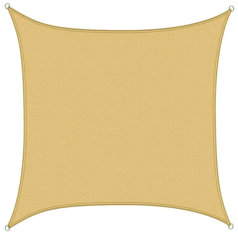 Sluneční plachta, čtyřúhelníková, 3,6 m, polyethylen, béžová