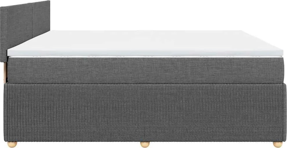 Box spring postel s matrací tmavě šedá 200x200 cm textil 3287557