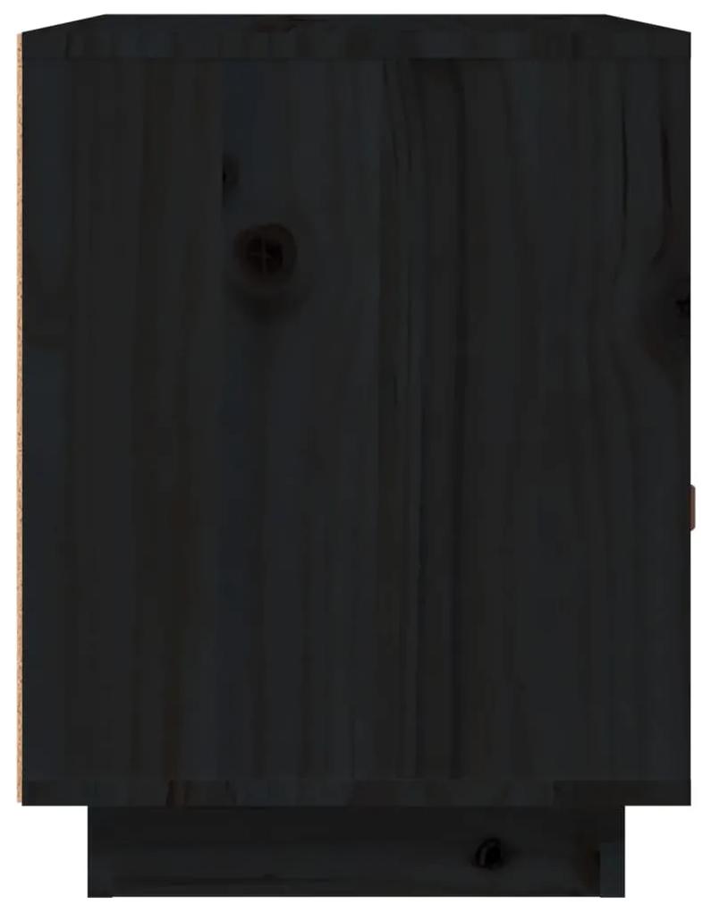 Noční stolky 2 ks černé 40 x 34 x 45 cm masivní borové dřevo