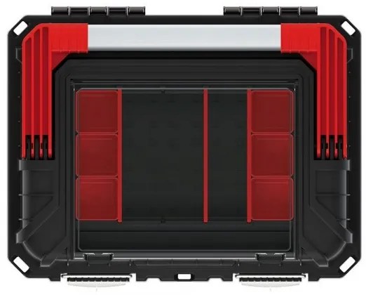 Kufr na nářadí s kovovým držadlem a zámky 44,5 × 36 × 33,7 cm, s organizérem