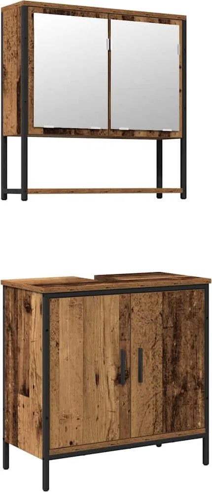 Sada koupelnového nábytku 2 ks Hnědá 60 x 30 x 60 cm 3334322