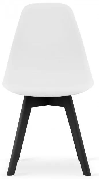 Set tří jídelních židlí KITO - bílá (černé nohy) 3ks