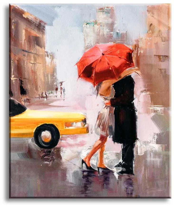 Obraz Láska pod deštníkem Velikost (šířka x výška): 100x120 cm