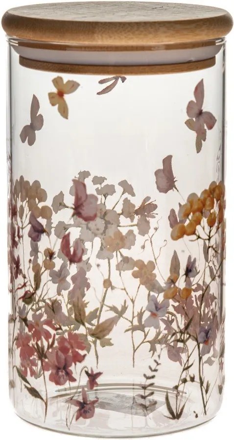 Skleněná dóza na potraviny Flowers – Dakls