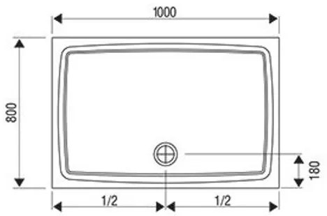 Ravak Galaxy Pro Flat Gigant Vanička obdélník 100x80 cm, bílá XA03A411010