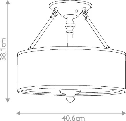 Hinkley HK-SUSSEX-SF - Přisazený lustr SUSSEX 3xE27/60W/230V matný chrom