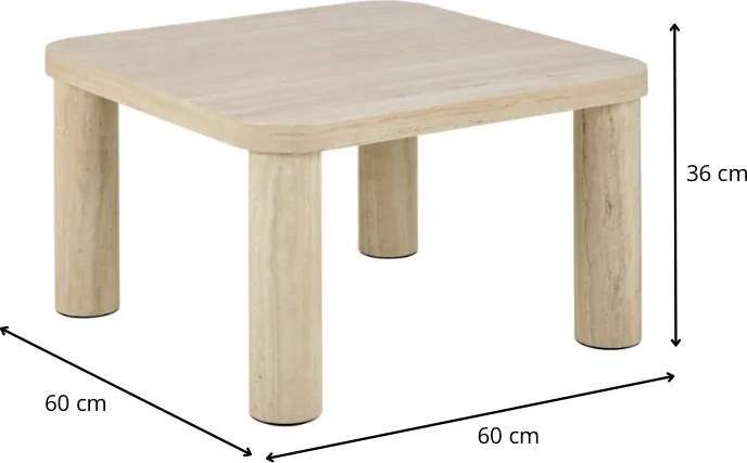 Konferenční stolek Solano 60 cm béžový travertin
