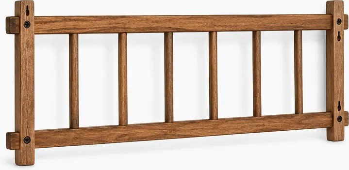 věšák, nástěnný, otočné háčky, dřevo, 27x80 cm, vlašský ořech, Dekorino TK20260014