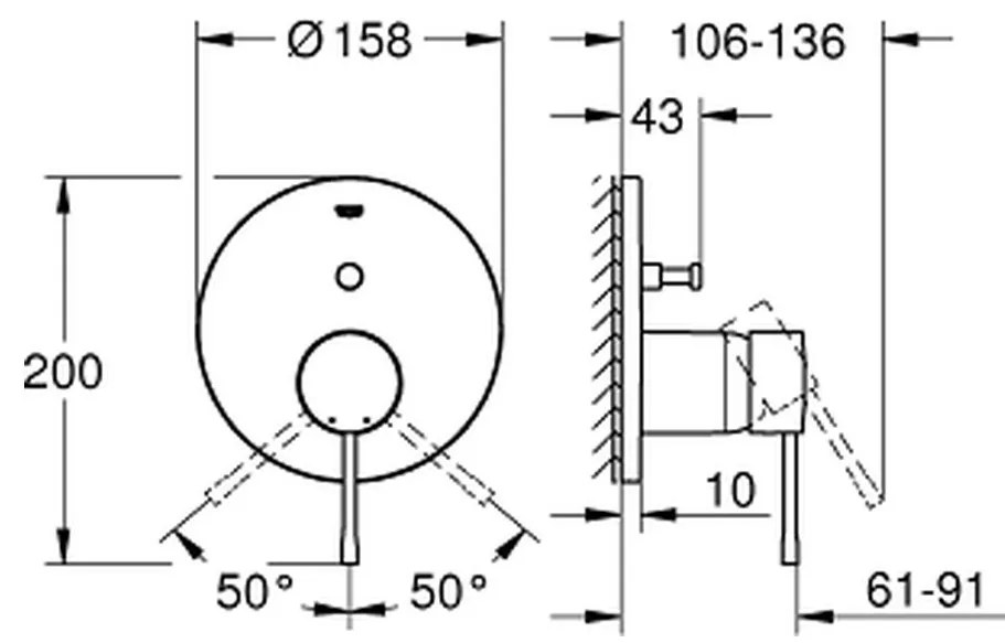 Grohe Essence New - Vanová baterie pod omítku, chrom 24058001