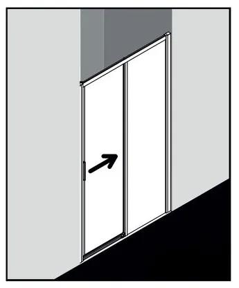 Kermi Cada XS Sprchové bezbariérové dveře 110 cm, 2-dílné, pravé, bílá CKD2R110202PK
