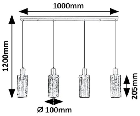 Rabalux 72039 - Lustr na lanku FUMEA 4xE27/60W/230V