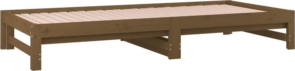 vidaXL Výsuvná postel 2x (90 x 200) cm masivní borovice [3108605] Barva: Černá