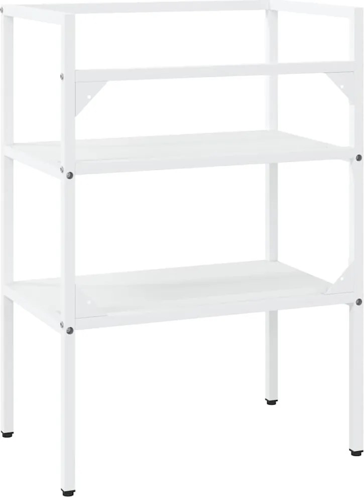 Koupelnový regál pod umyvadlo bílý 59 x 38 x 83 cm železo 338485