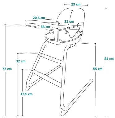 Lionelo - Dětská jídelní židle 2v1 DALIA bílá/šedá