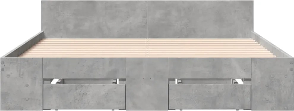 Rám postele se zásuvkami betonově šedý 120 x 200 cm kompozit 3280758