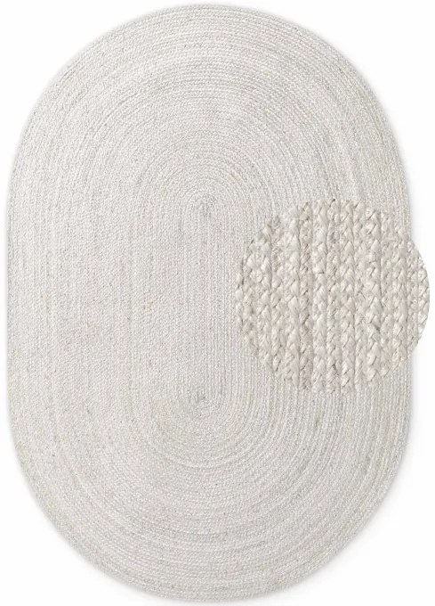 Koberec Hanse Home Jute Braided Rangpur bílý ovál
