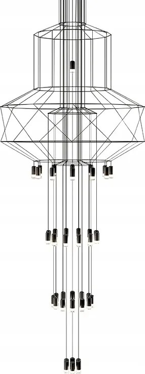 Moderní designová závěsná lampa Flusso do obývacího pokoje, černá