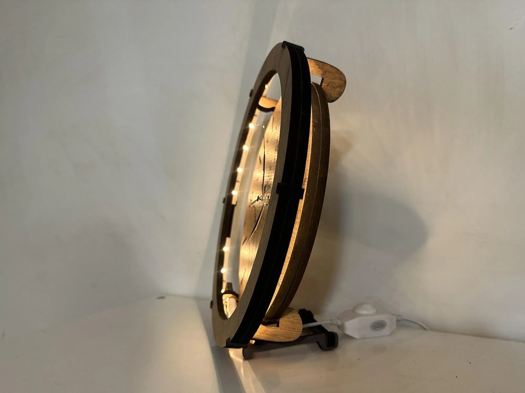 Li-Go "Malý princ" světelné hodiny 230V/12V/dub velikost svítidla/hodin: 31 cm