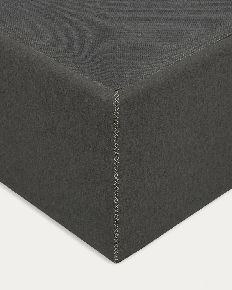 Černá čalouněná dvoulůžková postel s úložným prostorem 180x200 cm Matters – Kave Home