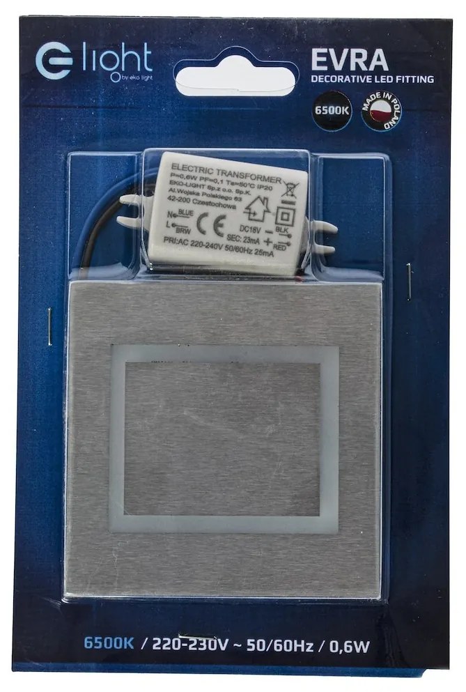 Schodišťové LED svítidlo Evra, 1x LED 0,6w, 6500k, s