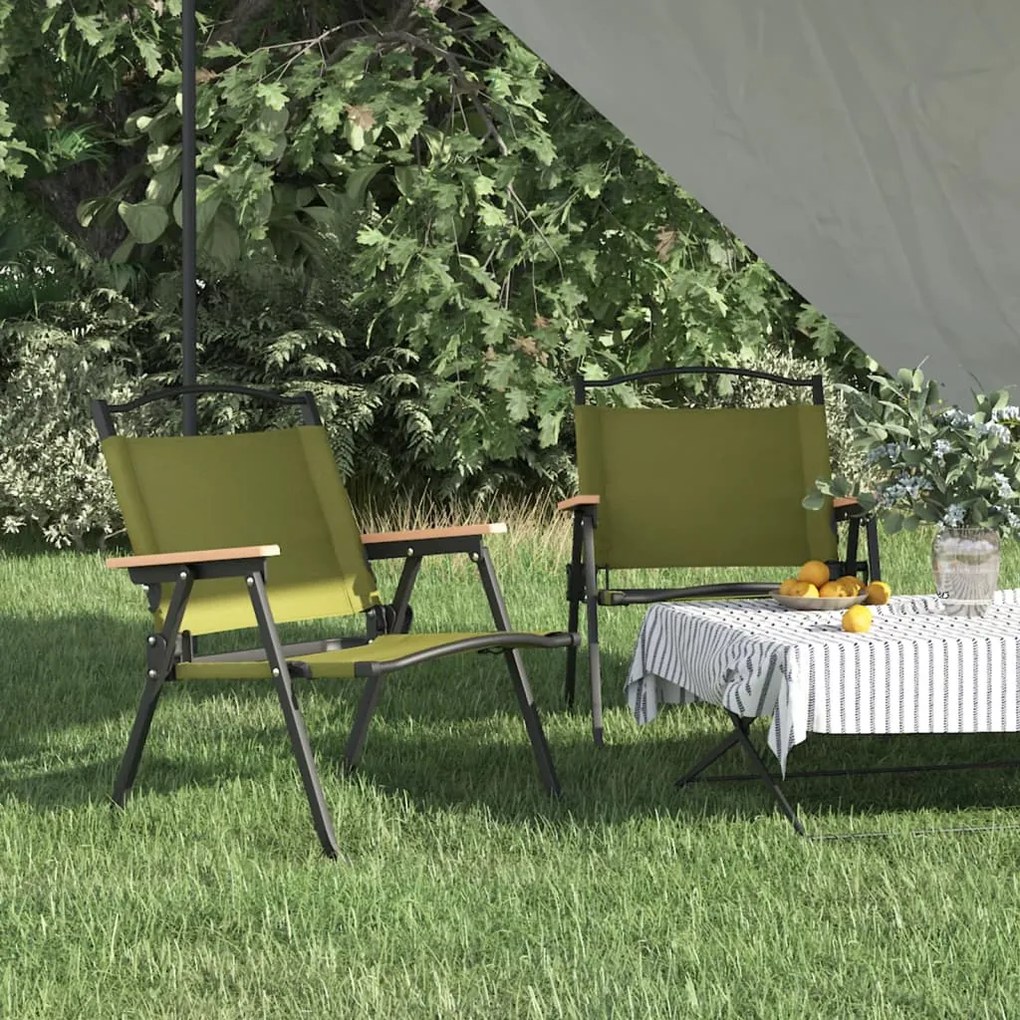 Kempingové židle 2 ks zelené 54 x 43 x 59 cm oxfordská látka 319483