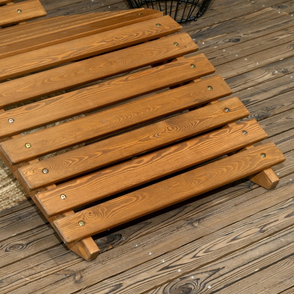 Zahradní lehátko Outsunny, sklápěcí křeslo, relaxační židle pro bazén, balkon, nosnost do 120 kg, masivní dřevo, třešeň, 66 x 170 x 77 cm