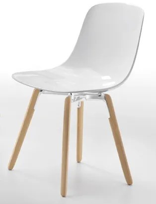 Pure Loop wood - plastová židle s dřevěnýma nohama