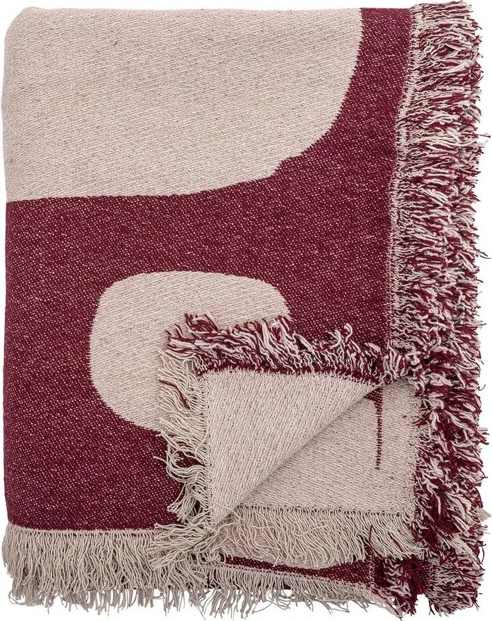 Červená deka s příměsí bavlny 130x160 cm Olica – Bloomingville