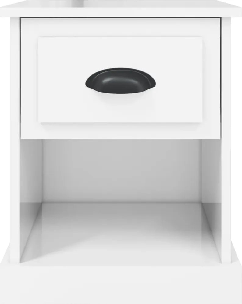 vidaXL Noční stolek 39 x 39 x 47,5 cm kompozitní dřevo [816132] Barva: bílá s vysokým leskem