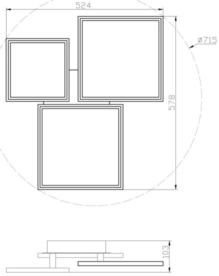Top Light - LED Stmívatelný přisazený lustr MELED/50W/230V 3000-6500K černá + DO
