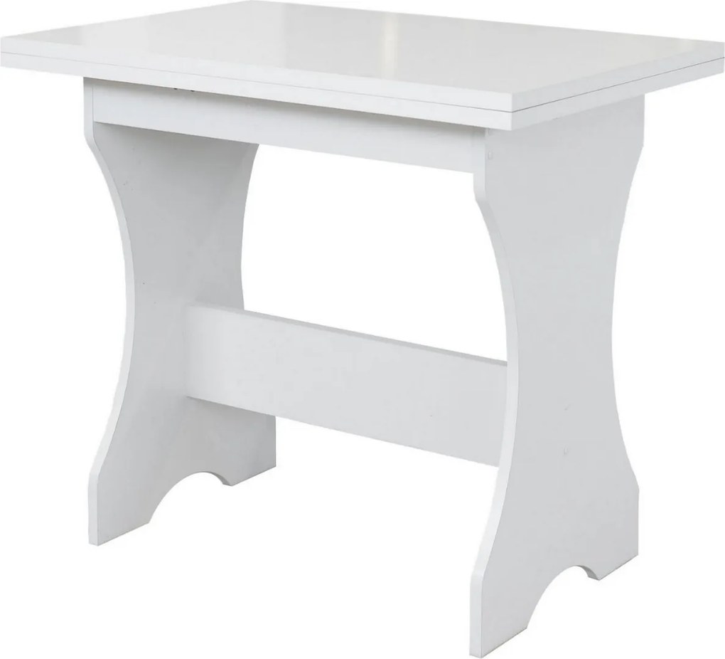 Jídelní rohový SET CORNER bílá/šedá látka