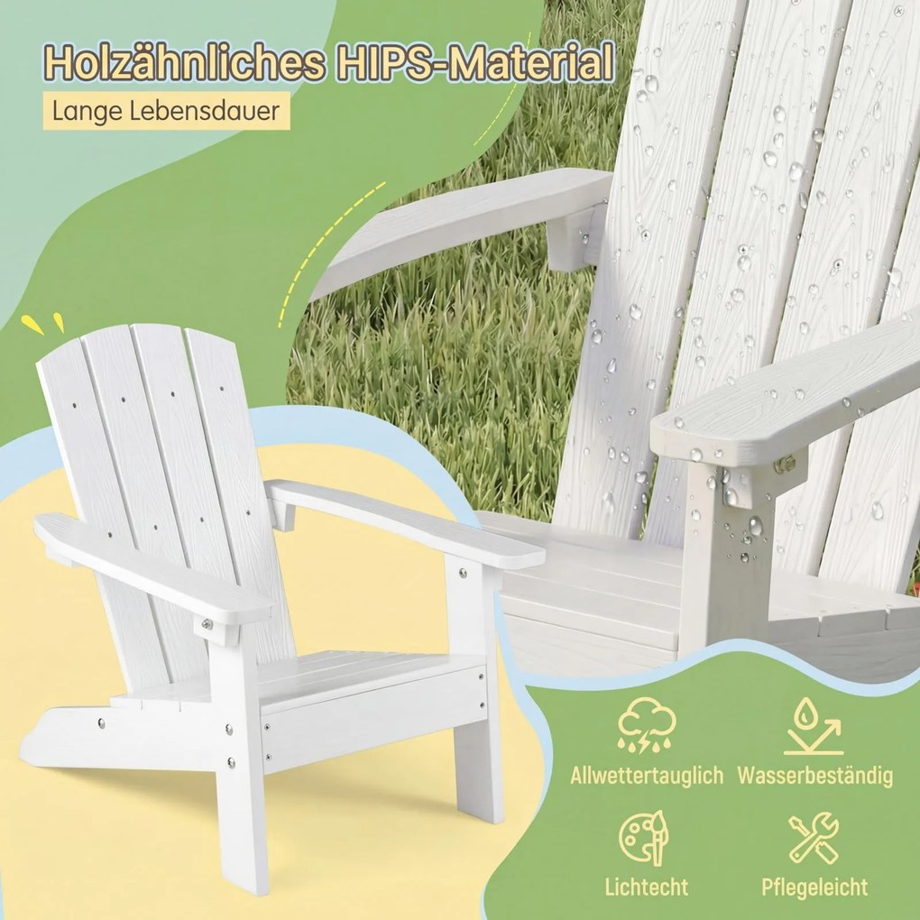 Costway Dětská židle Adirondack ze zahradní židle HIPS s ergonomickou opěrkou