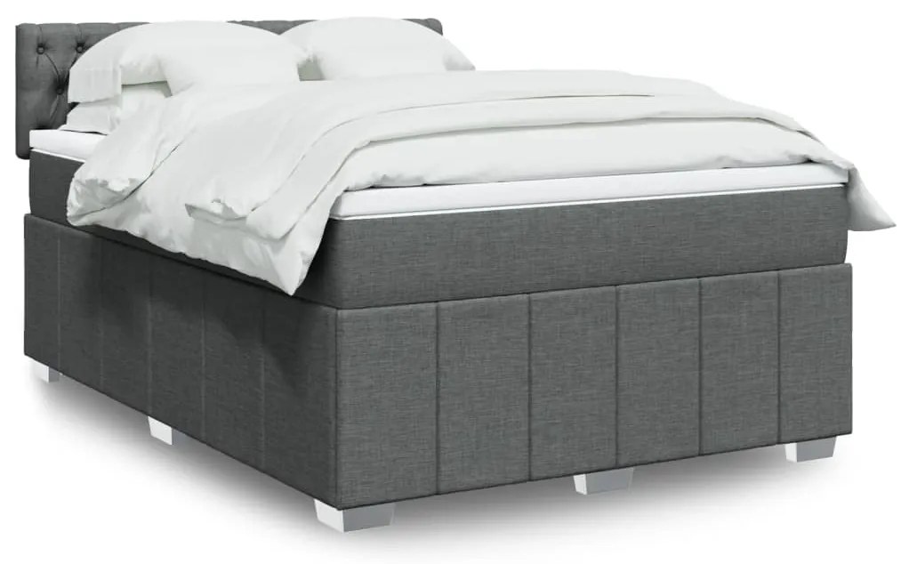 Box spring postel s matrací tmavě šedý 140 x 190 cm textil 3289371
