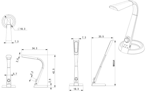 Globo 58376B - LED RGB Stmívatelná stolní lampa MITTI 1xLED/8W/230V + LED/2W