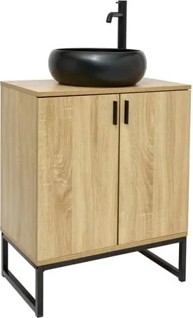 Koupelnová skříňka s umyvadlem Ceramia Easy 60x73x36 cm světlý dub lesk EASYUMDB6