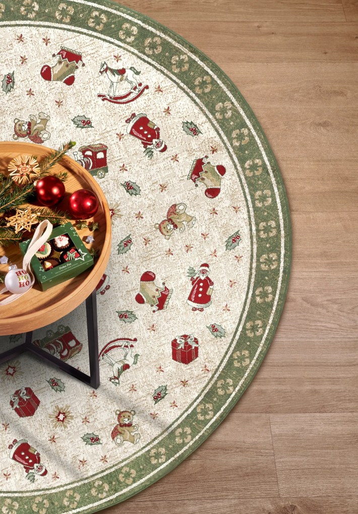 Villeroy & Boch Kusový koberec Toy's delight se střiženým vlasem 106218 Green, Multicolor kruh, 160x160 (průměr) kruh, zelená, obývací pokoj