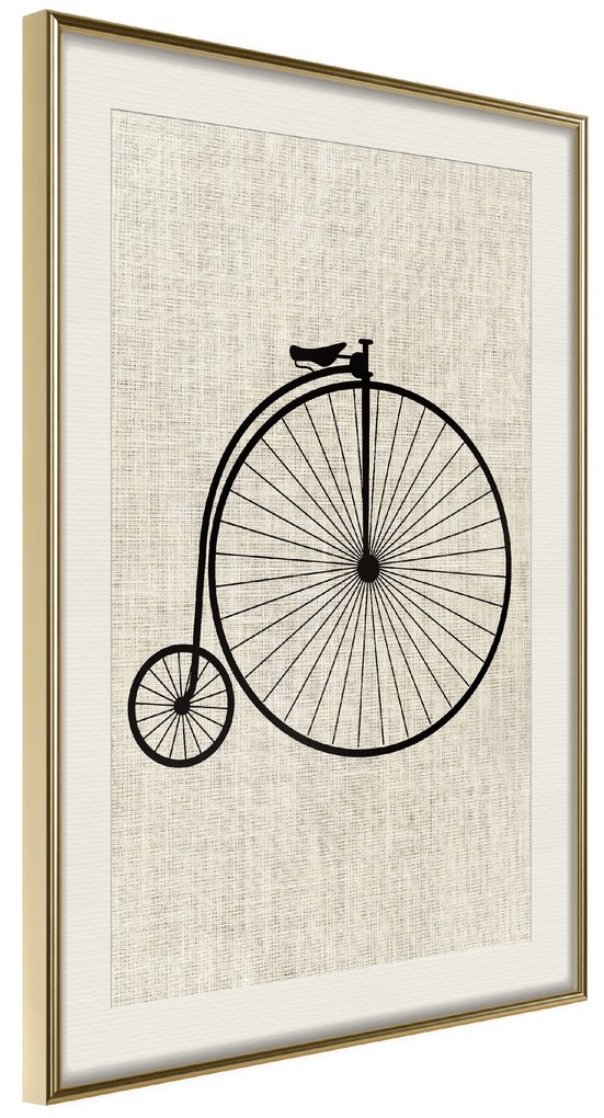 Artgeist Penny-Farthing Velikosti (šířkaxvýška): 40x60, Finální vzhled: Zlatý rám s paspartou