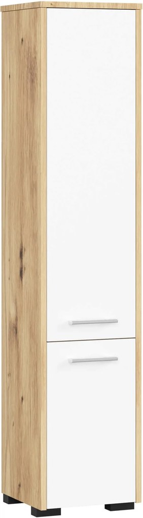 Koupelnová skříňka FIN Sloupek 30 2D 140cm Artisan / Bílá