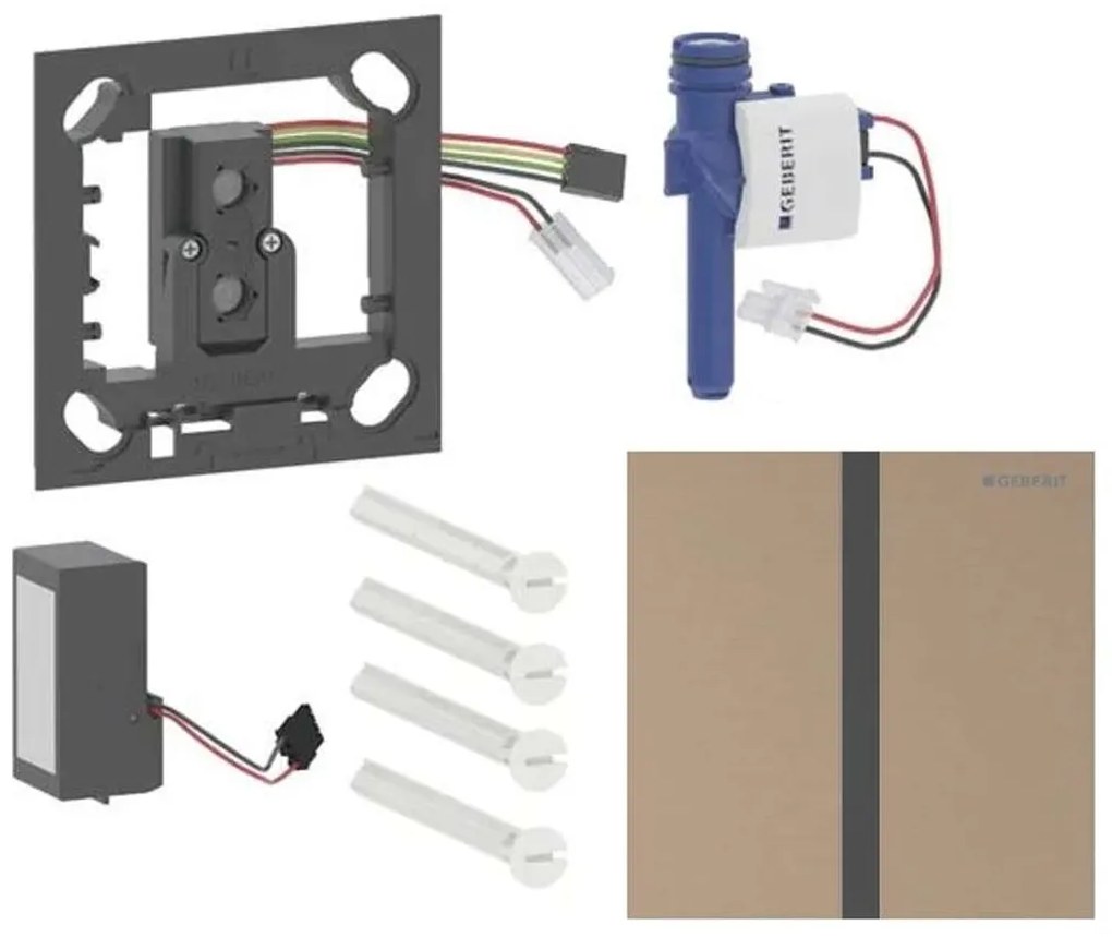 Geberit - Elektronické ovládání splachování pisoárů typ 40, síťové napájení, easy to clean, Bluetooth, kartáčované červené zlato 116.227.QB.1