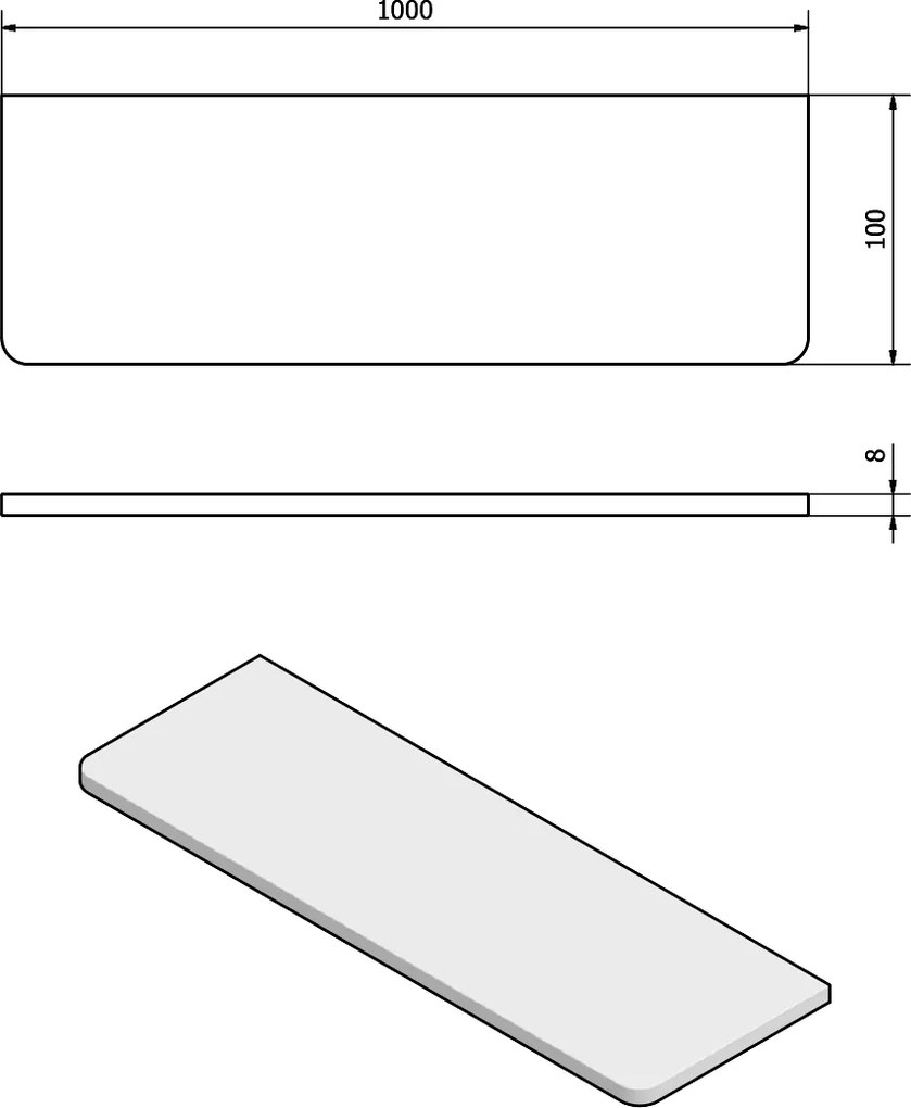 Sapho Sapho, Police 1000x100x8mm, mléčné sklo, 22486