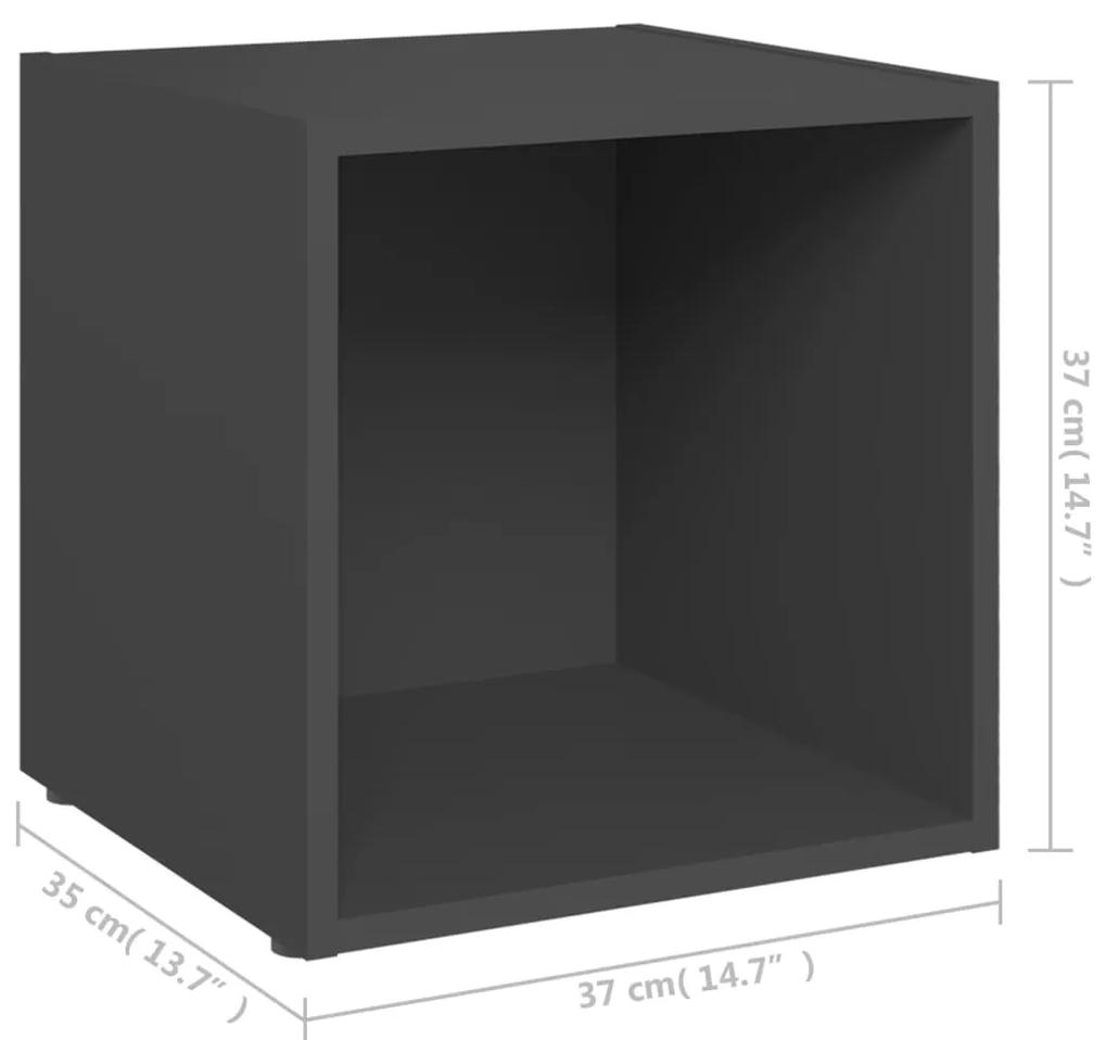 TV stolky 2 ks šedé 37 x 35 x 37 cm dřevotříska - Default Title